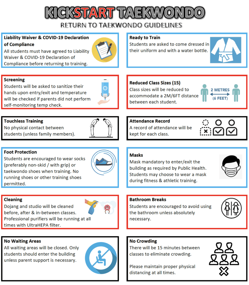 Taekwondo Class Schedule – KickStart Taekwondo